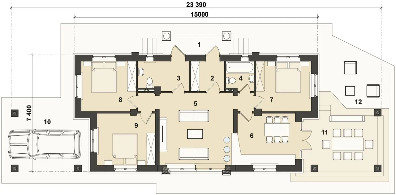 Планы одноэтажных домов – 70 проектов в каталоге ИНВАПОЛИС: фото, планировки и цены – «StroyLab ...