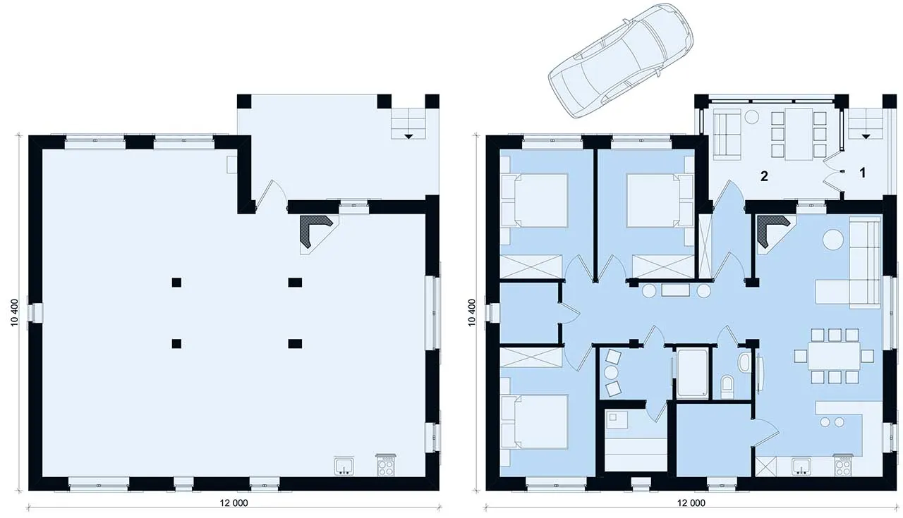 Планы одноэтажных домов – 70 проектов в каталоге ИНВАПОЛИС: фото, планировки и цены – «StroyLab ...
