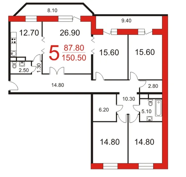 Планировка 5 комнатной квартиры – 45 фото для просмотра. – «StroyLab» – портал о строительстве и ...
